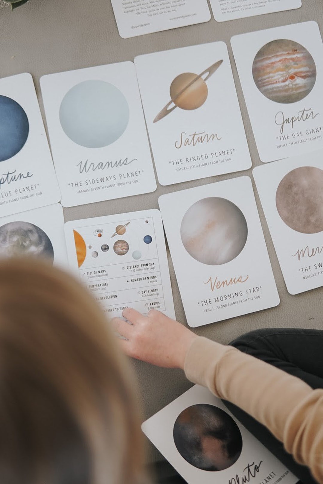 Illustrated Solar System Flash Cards - Solar System Cards - Homeschool ...