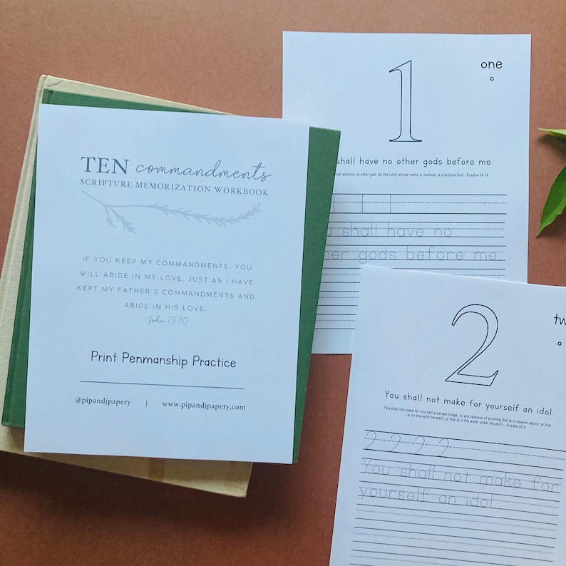 10 Commandments Copywork Workbook – Scripture Penmanship (digital ...