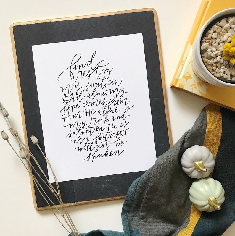 Psalm 62 Handlettered Scripture Handlettered Bible Verse - Etsy