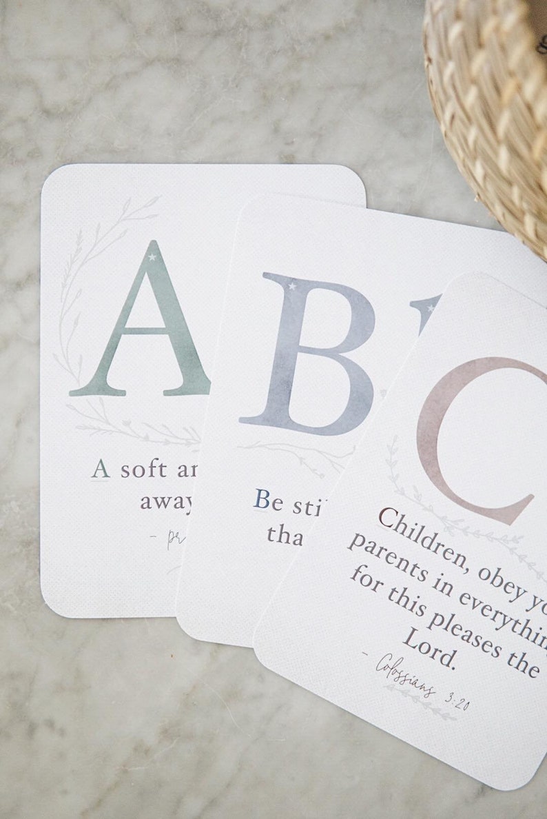ABC Scripture Memorization Cards Abc Bible Flash Cards Abc | Etsy