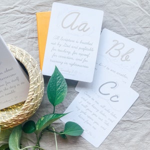 Cursive ABC Scripture Memorization Cards - ABC Scripture Cards - ABC ...