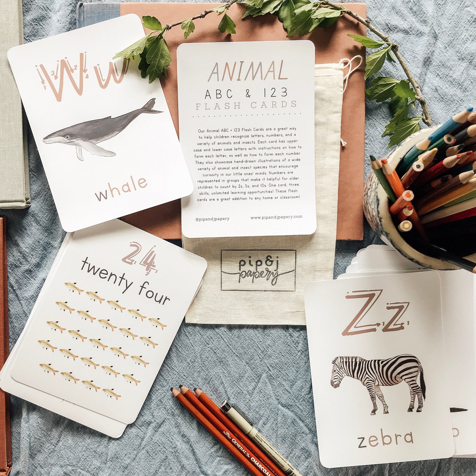 Animal ABC 123 Flash Cards Animal ABC Cards Animal - Etsy