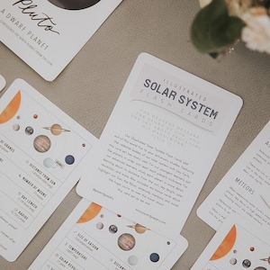 Illustrated Solar System Flash Cards - Solar System Cards - Homeschool ...