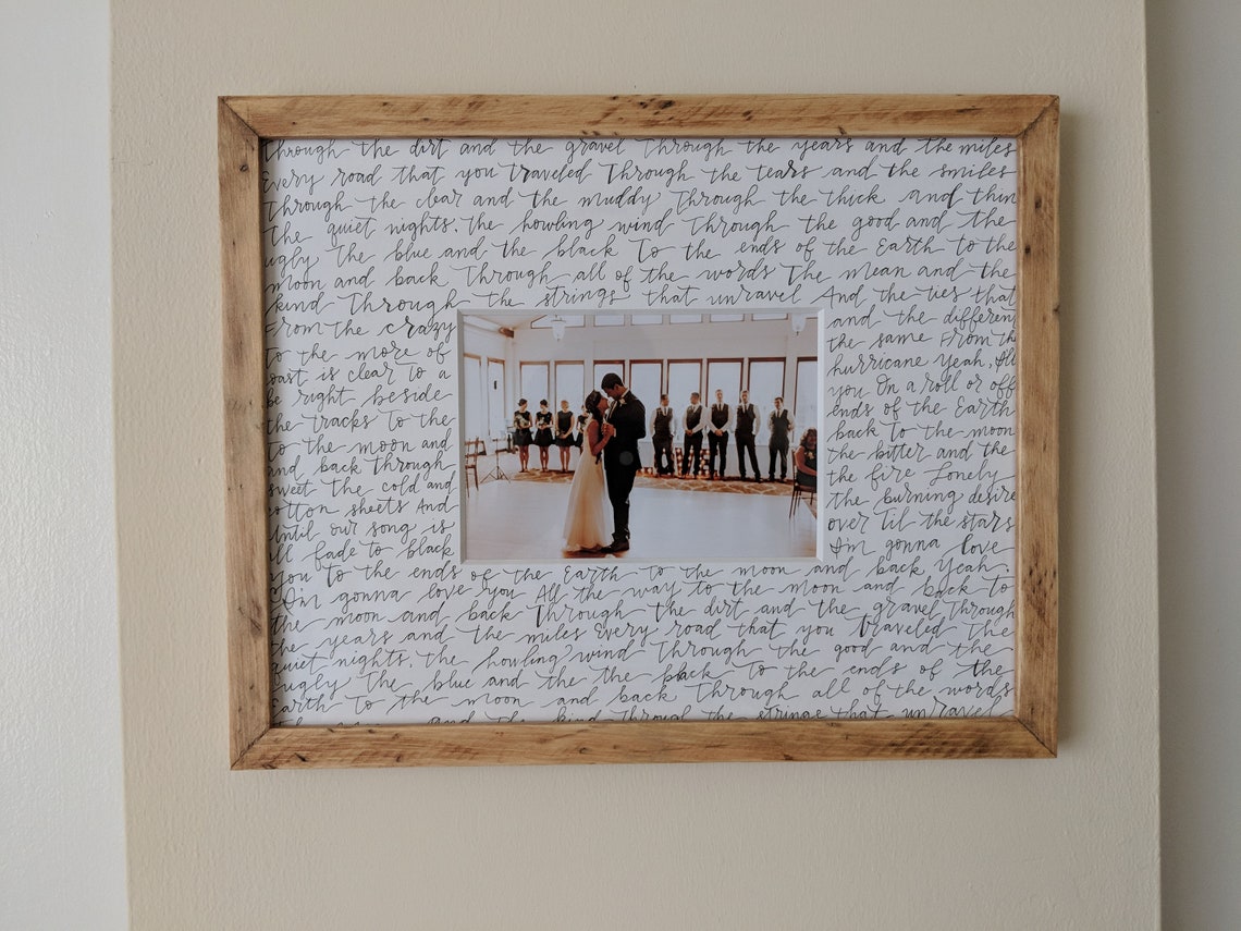Custom Matting Calligraphy First Dance Song Handlettering | Etsy