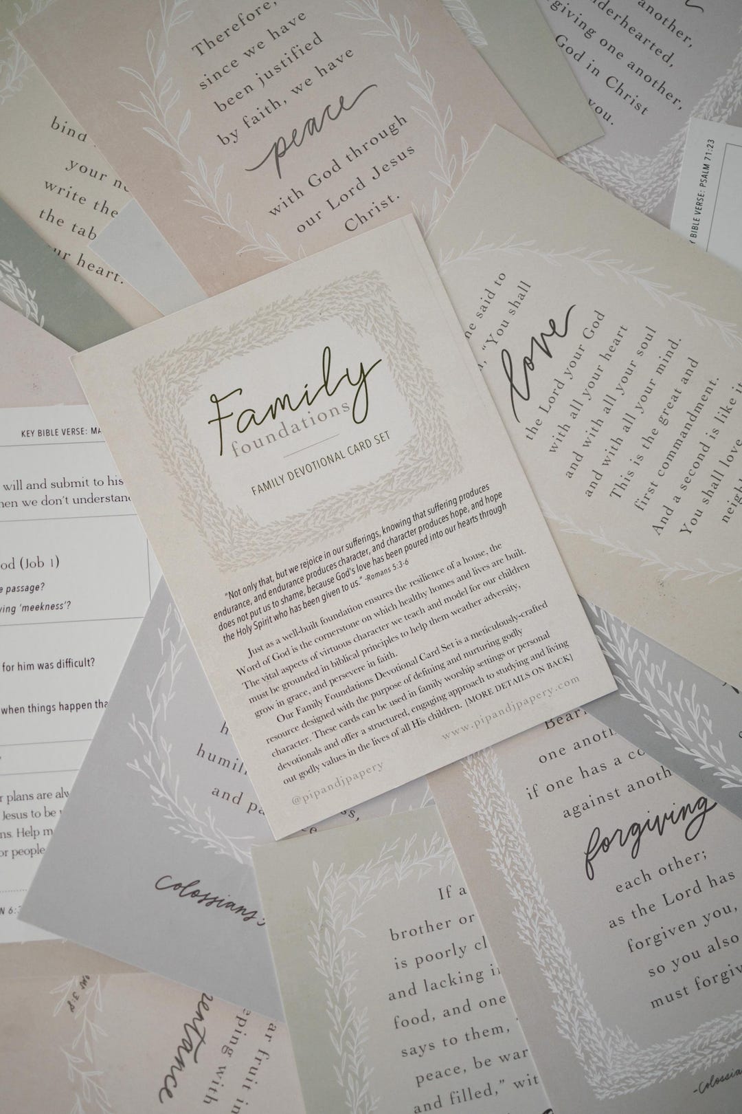 Family Foundations Devotional Card Set, Godly Character Cards - Etsy