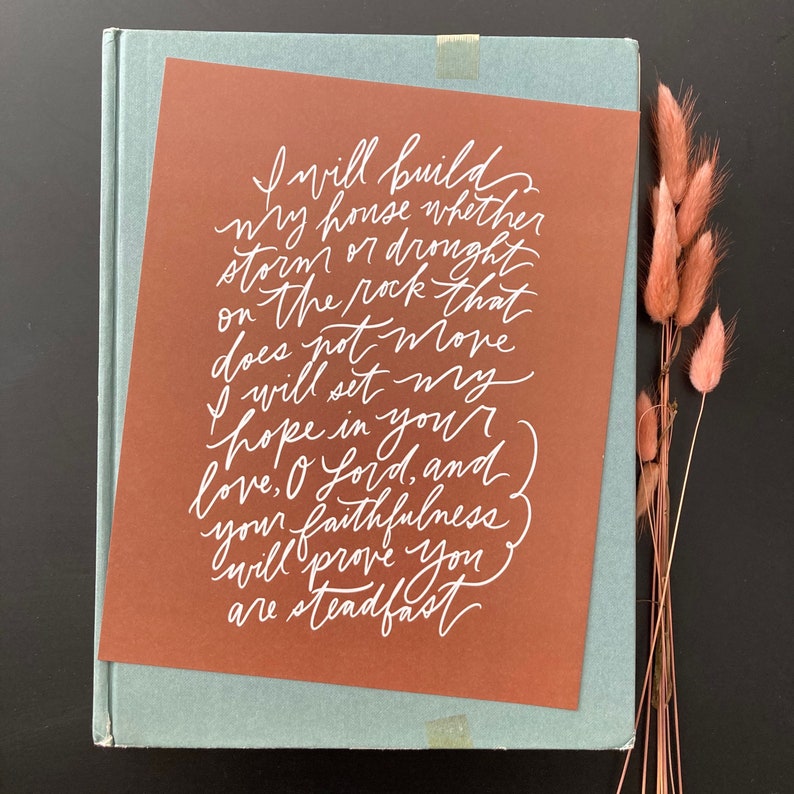 Steadfast Print Handlettered Print Steadfast Lyrics | Etsy