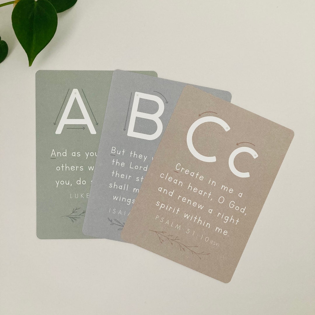 2nd Edition ABC Scripture Memorization Cards, Abc Bible Flash Cards ...