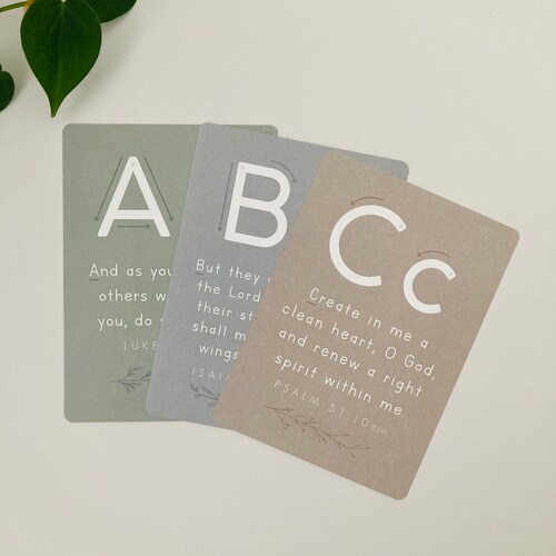 ABC Scripture Memorization Cards Abc Bible Flash Cards Abc - Etsy