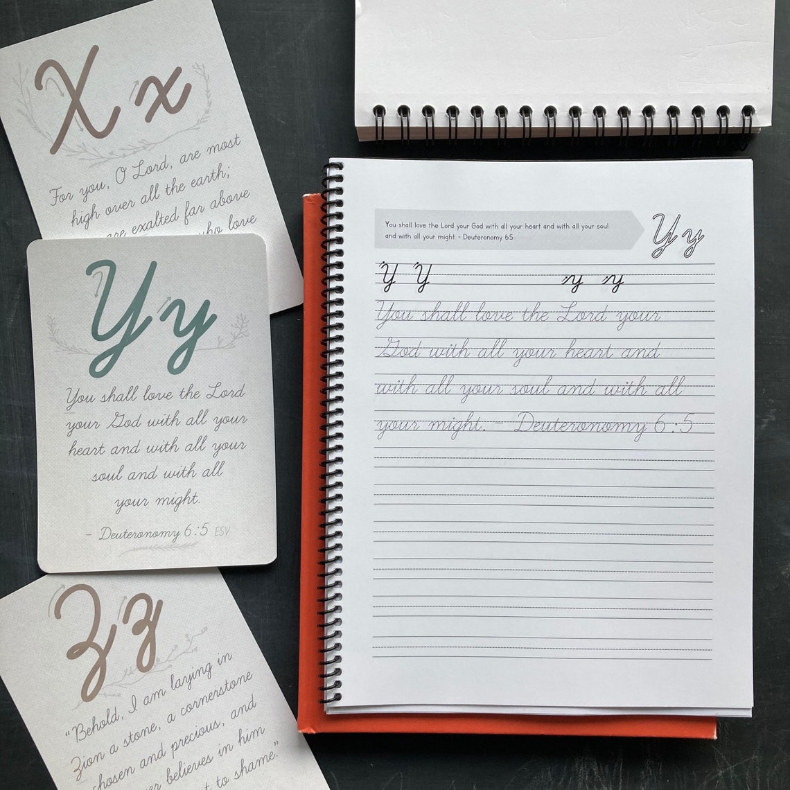 Cursive ABC Scripture Memorization Cards & Workbook BUNDLE - Etsy