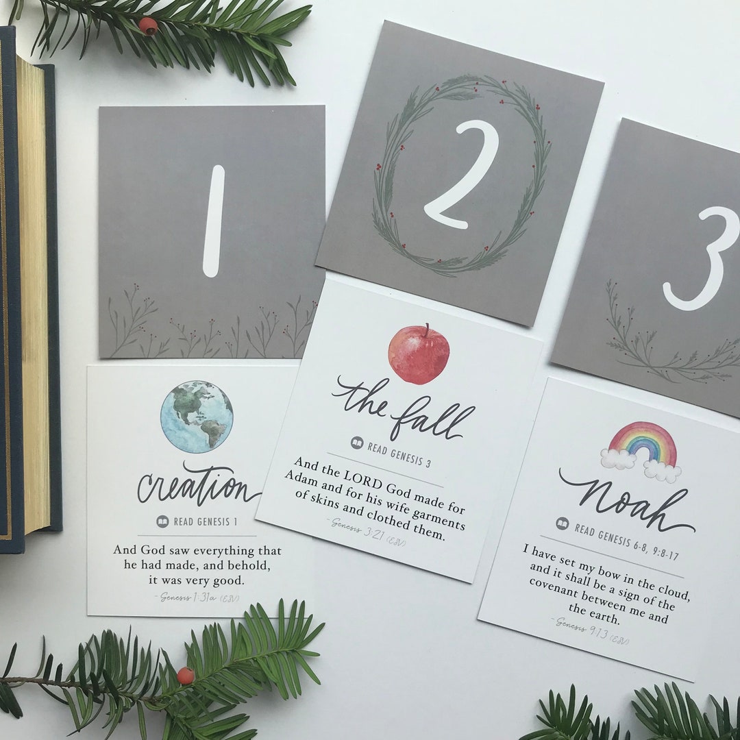 Jesse Tree Advent Cards, Advent Cards, Christmas Countdown, Jesse Tree ...