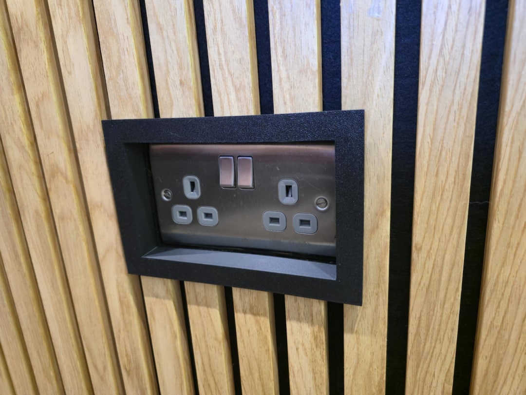 Double Socket Surround 13amp Electric Plug Insert Cover for Acoustic ...