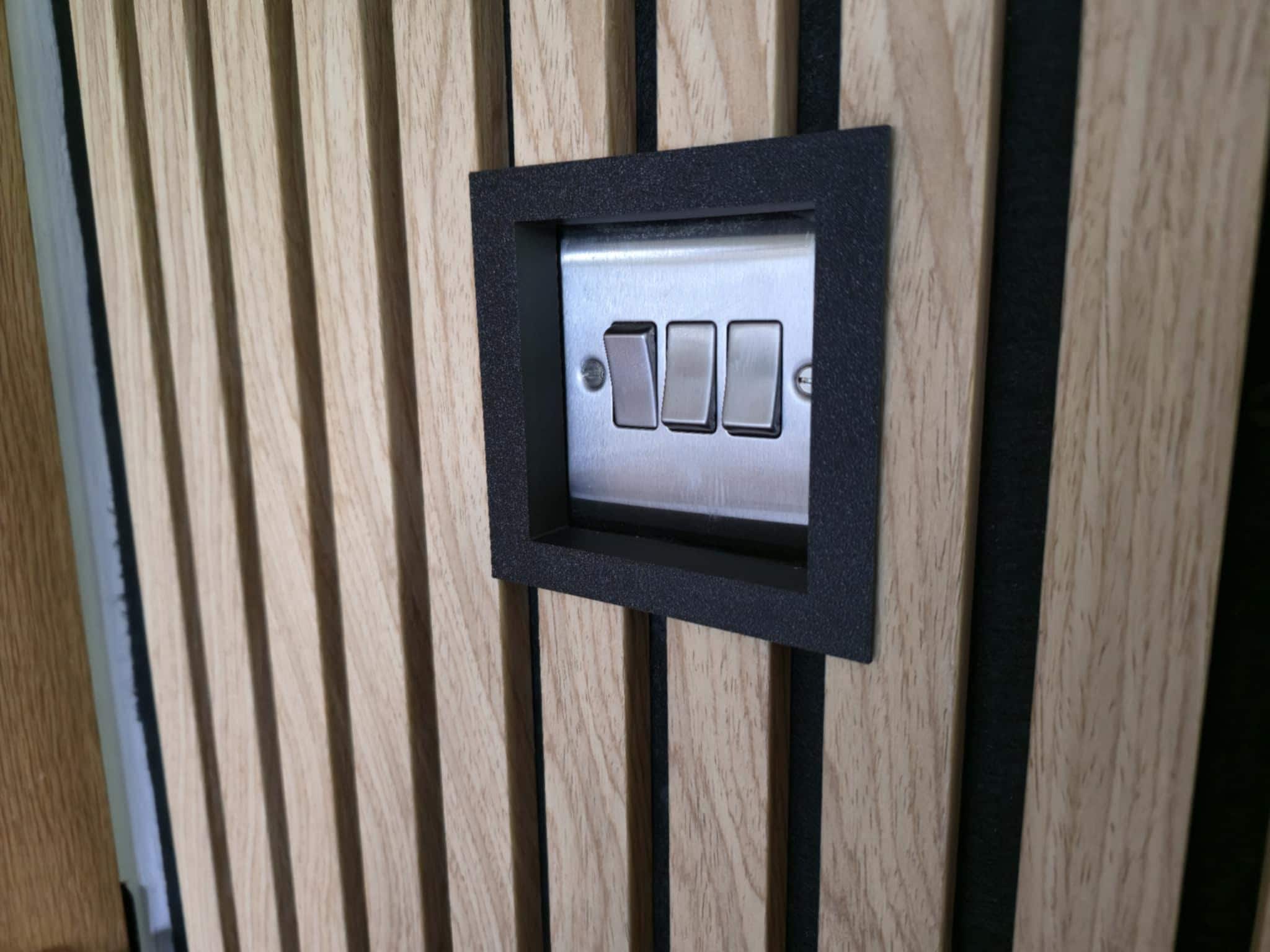 Acoustic Panel Light Switch Surround for Wood Slat Wall Panels - Pre ...
