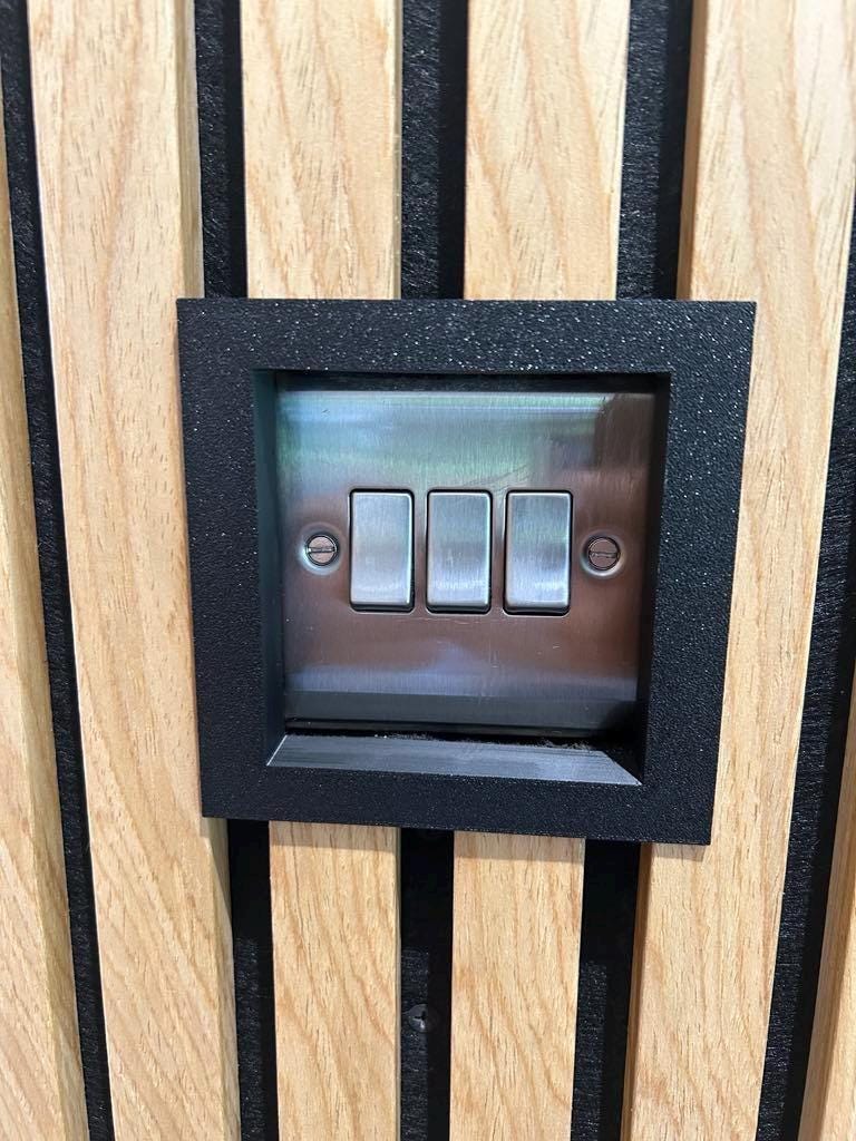 Acoustic Panel Light Switch Surround Cover Insert Decor in Black for ...