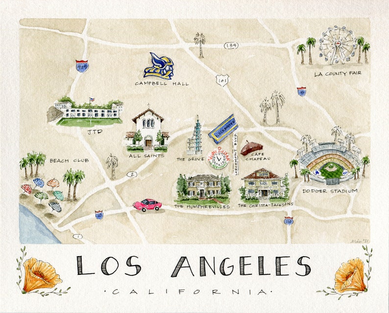 Custom Illustrated Map - Etsy