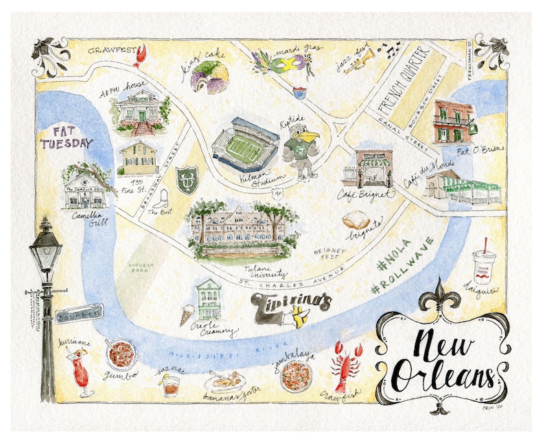 Custom Illustrated Map - Etsy