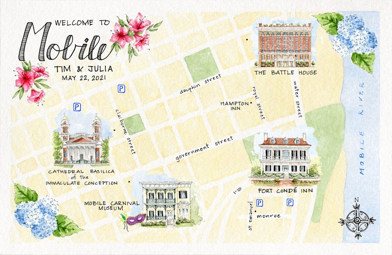 Custom Illustrated Map - Etsy