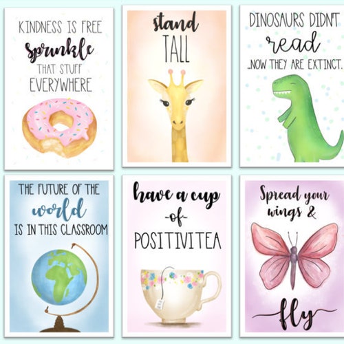 Boho Rainbow Theme Kindness Signs Set of 4 Kindness Matter | Etsy Canada