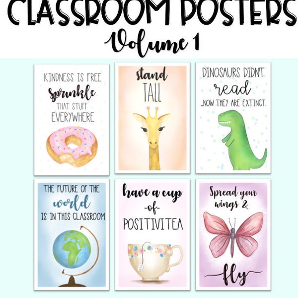 Positive Classroom Posters - Etsy