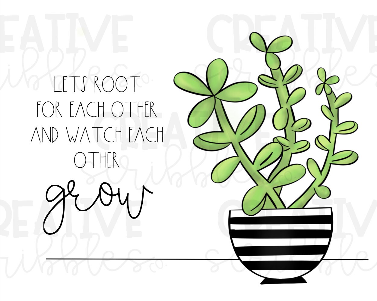 Succulent Digital Art Print Instant Download, Cactus, Quote, Original ...