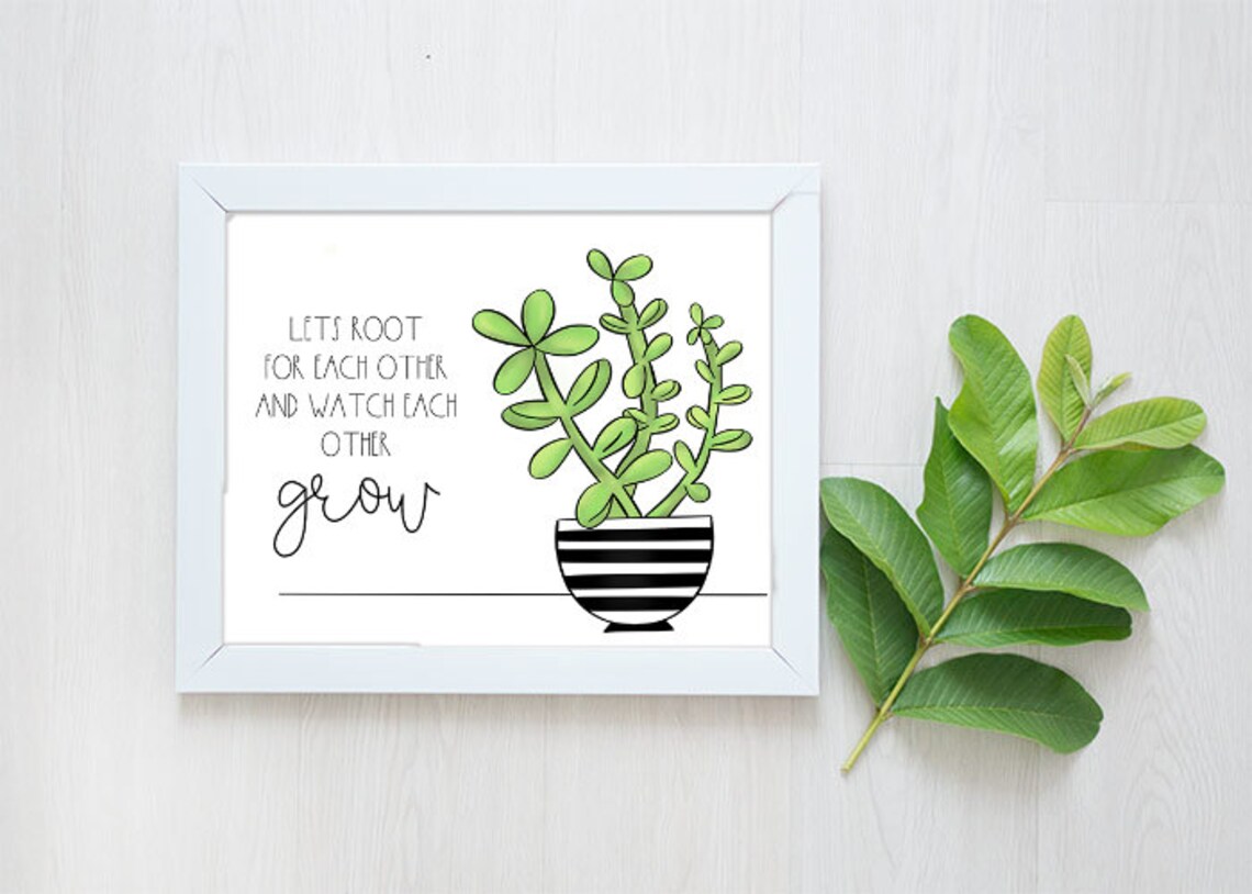 Succulent Digital Art Print | Instant Download, Cactus, Quote, Original ...
