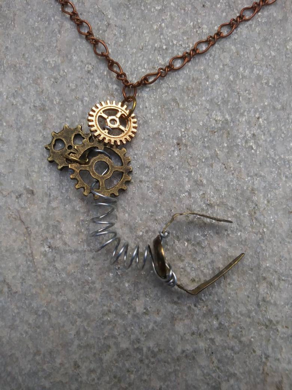 Claw of the Machine Brass and Copper Steampunk Necklace - Etsy