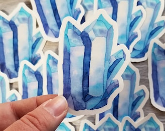 Blue Purple Watercolor Crystal Sticker - Etsy