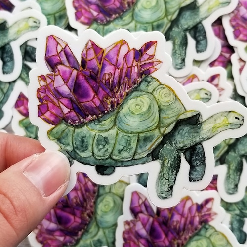 Crystal Tortoise Water Bottle Sticker | Etsy