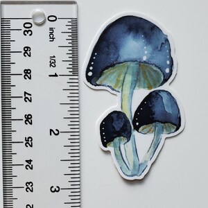 Blue Watercolor Mushrooms Sticker Decal - Etsy