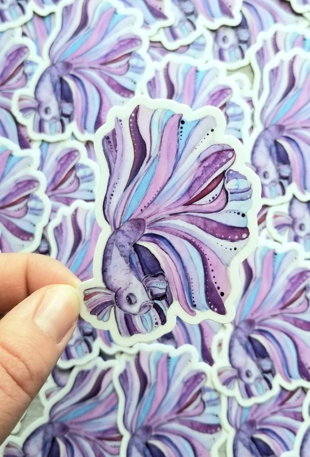 Purple Vinyl Betta Fish Sticker - Etsy