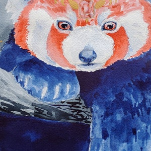 Red Panda Queen Original Watercolor Painting - Etsy