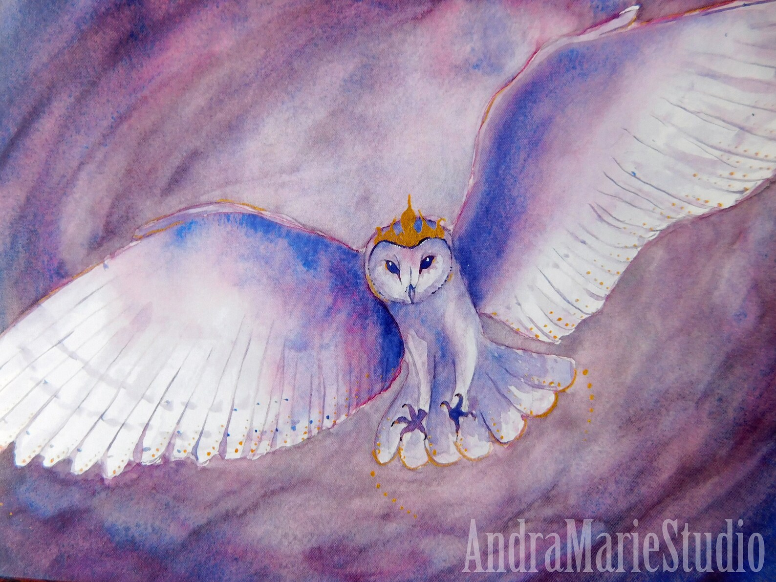 Watercolor Owl Queen Art Print - Etsy