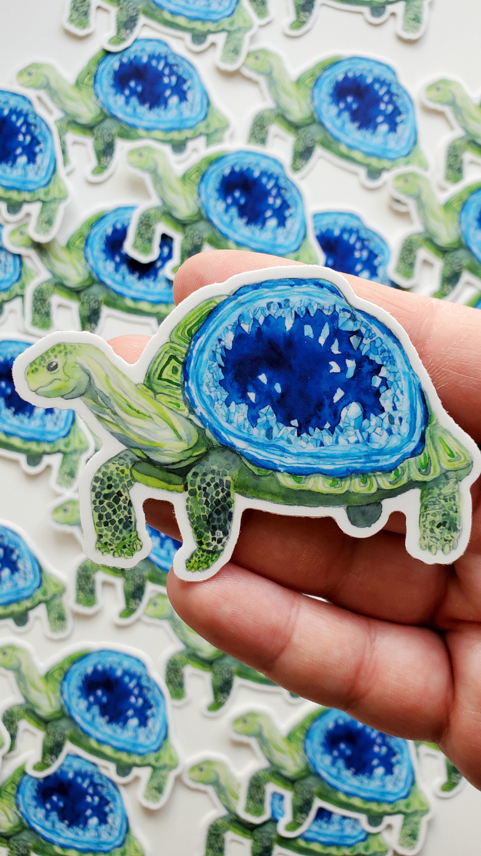 Crystal Geode Tortoise Sticker Decal | Etsy