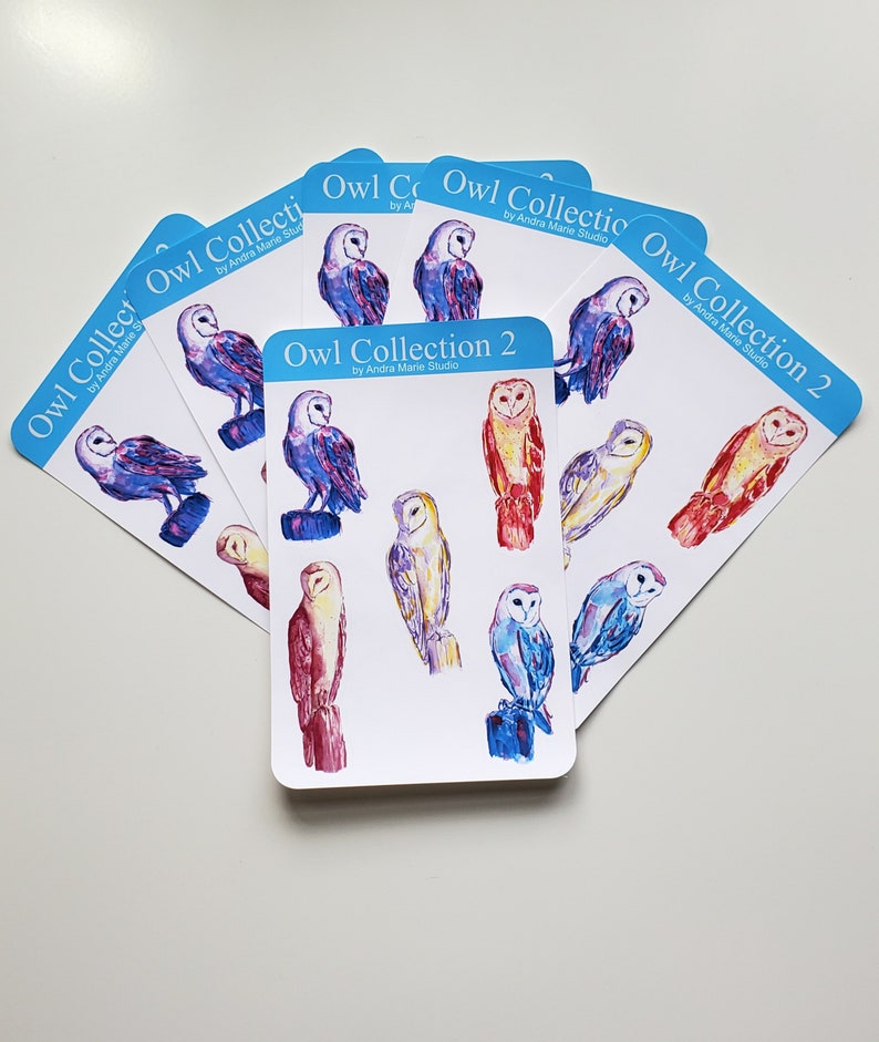 Owl Collection 2 Sticker Sheet - Etsy