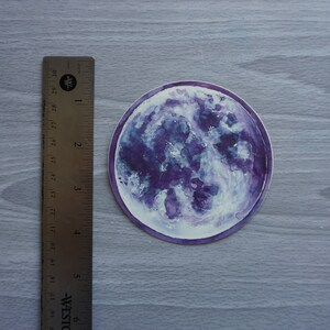 Purple Watercolor Full Moon Vinyl Sticker Decal - Etsy