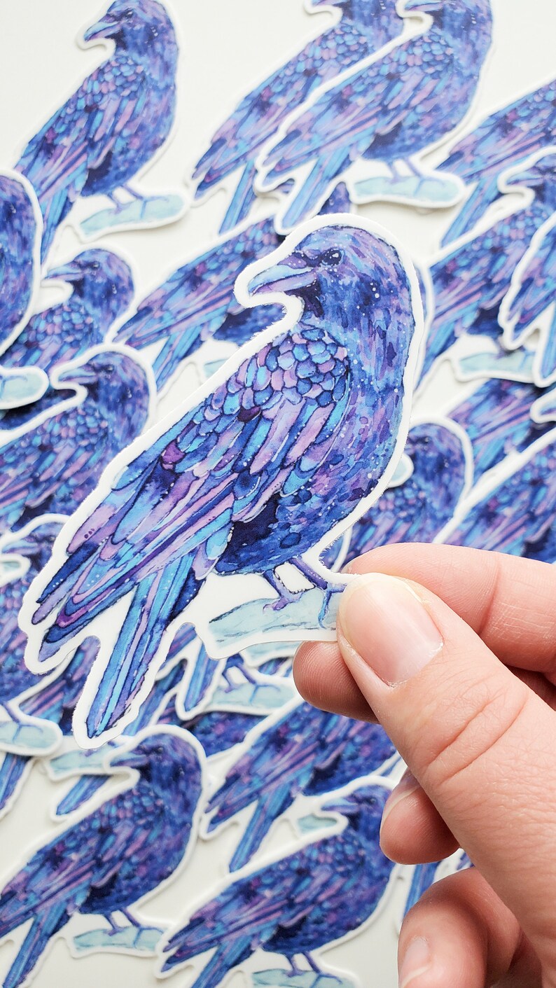 Royal Raven 2 Watercolor Sticker Decal - Etsy