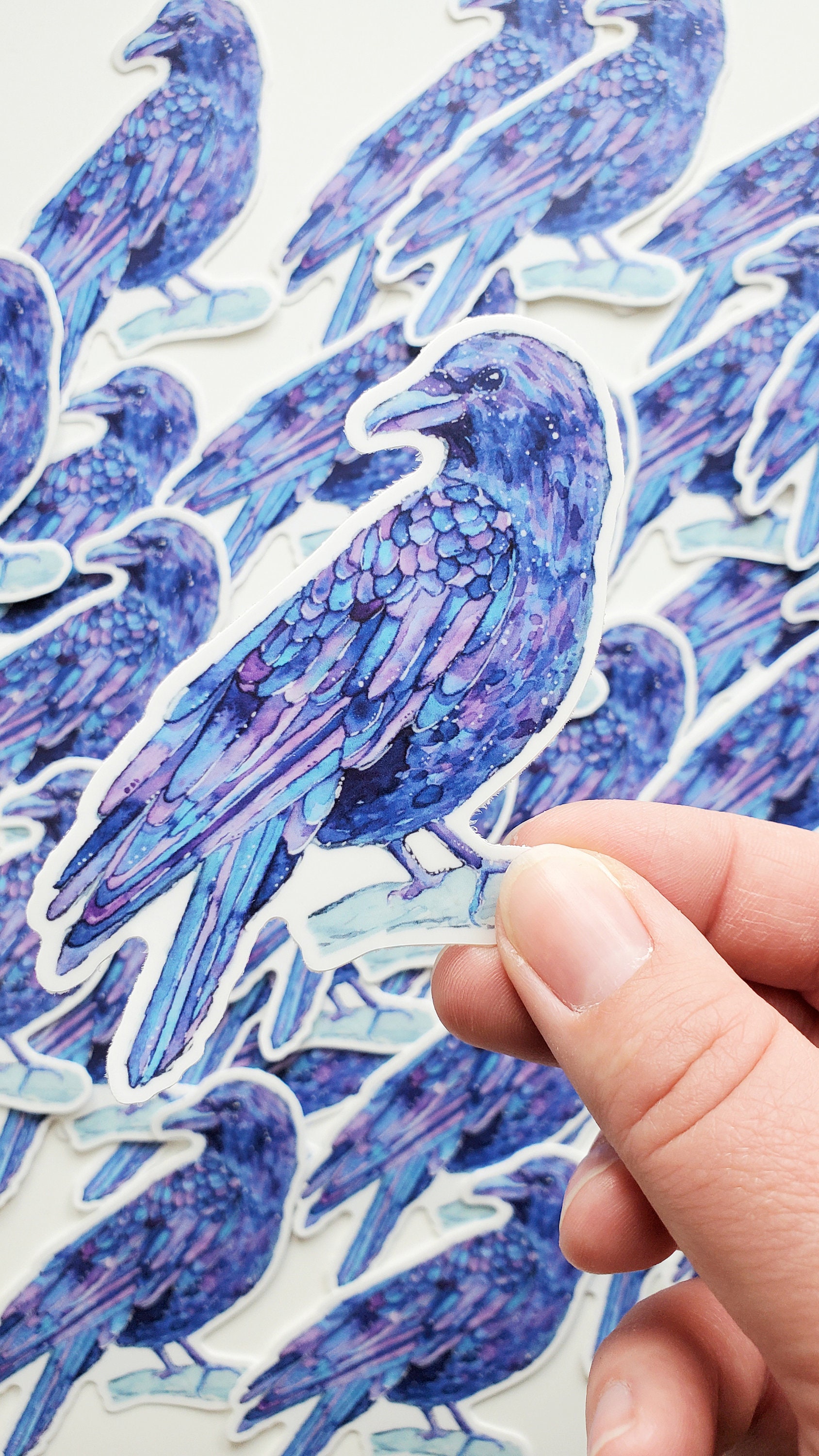 Royal Raven 2 Watercolor Sticker Decal - Etsy