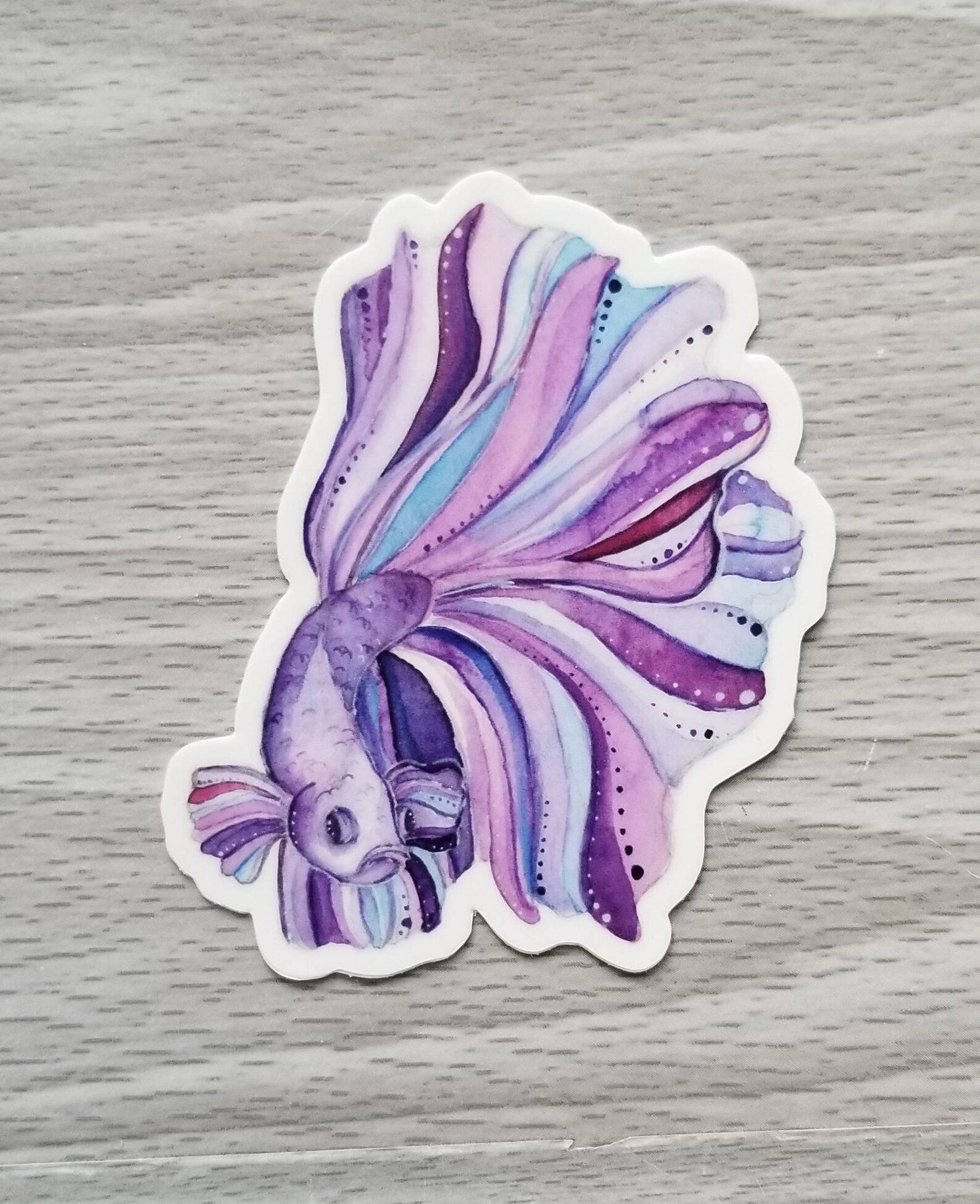 Purple Vinyl Betta Fish Sticker | Etsy