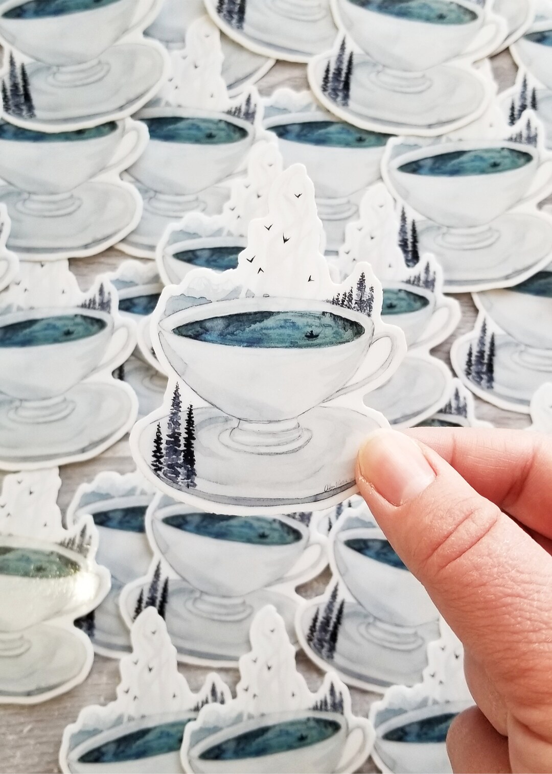 Mountain Tea Vinyl Water Bottle Sticker - Etsy