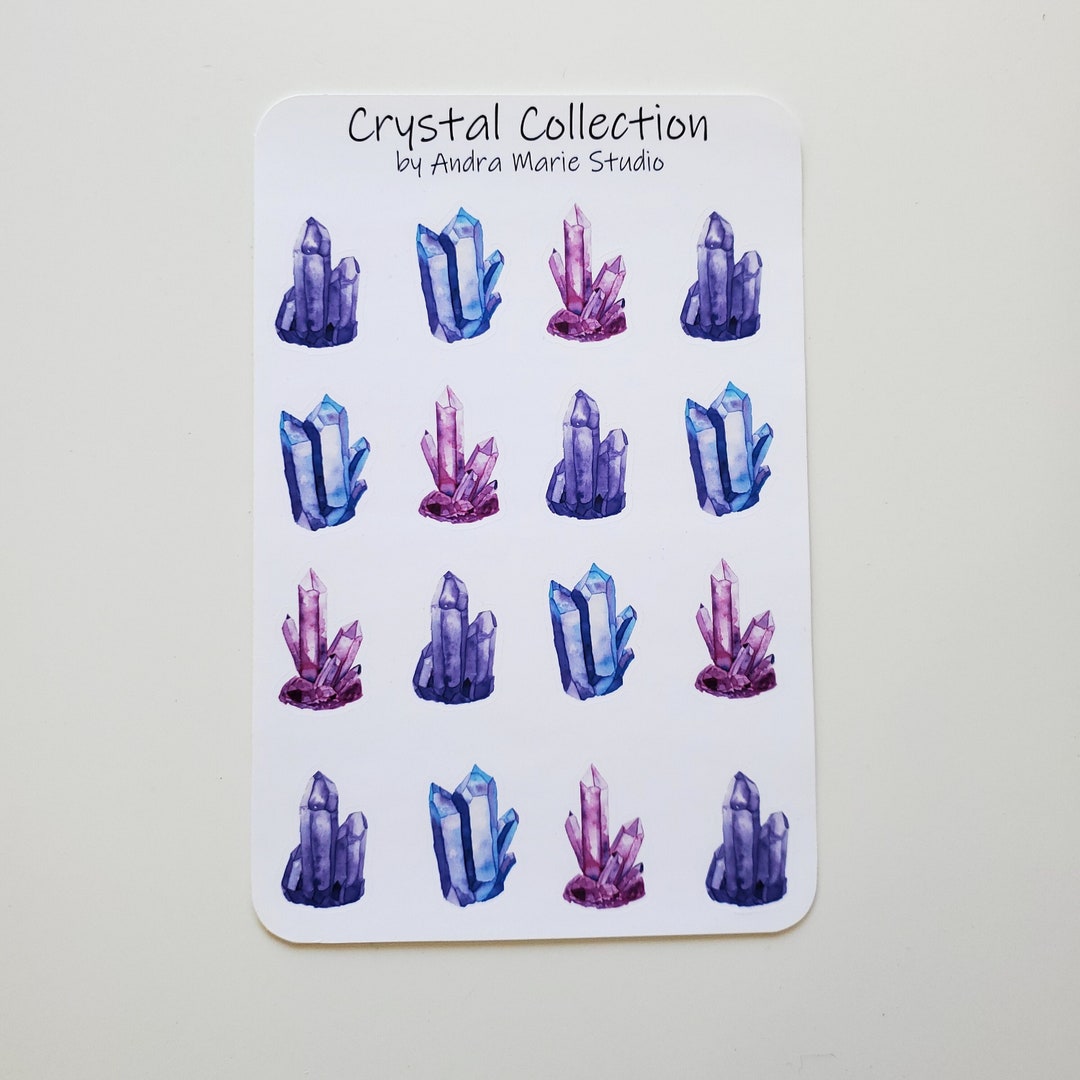 Watercolor Crystal Sticker Sheet, Planner Stickers - Etsy