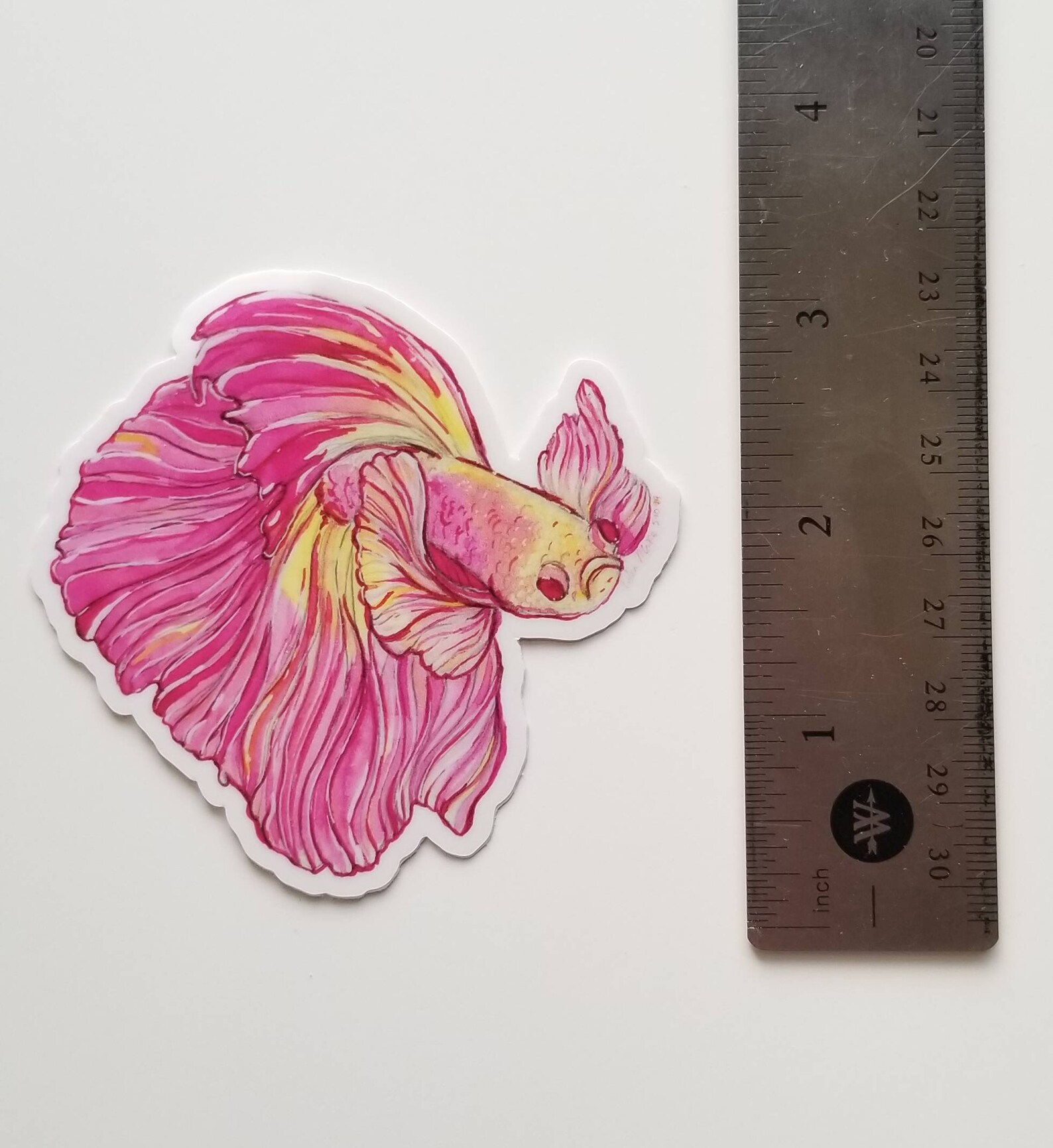 Grumpy and Pink Betta Fish Vinyl Sticker for Water Bottles. - Etsy