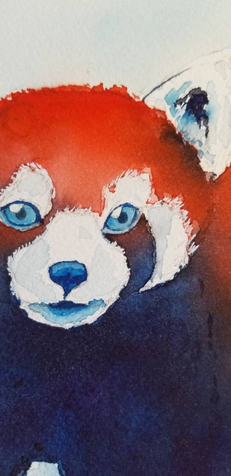 5x7 Original Red Panda Watercolor Painting | Etsy