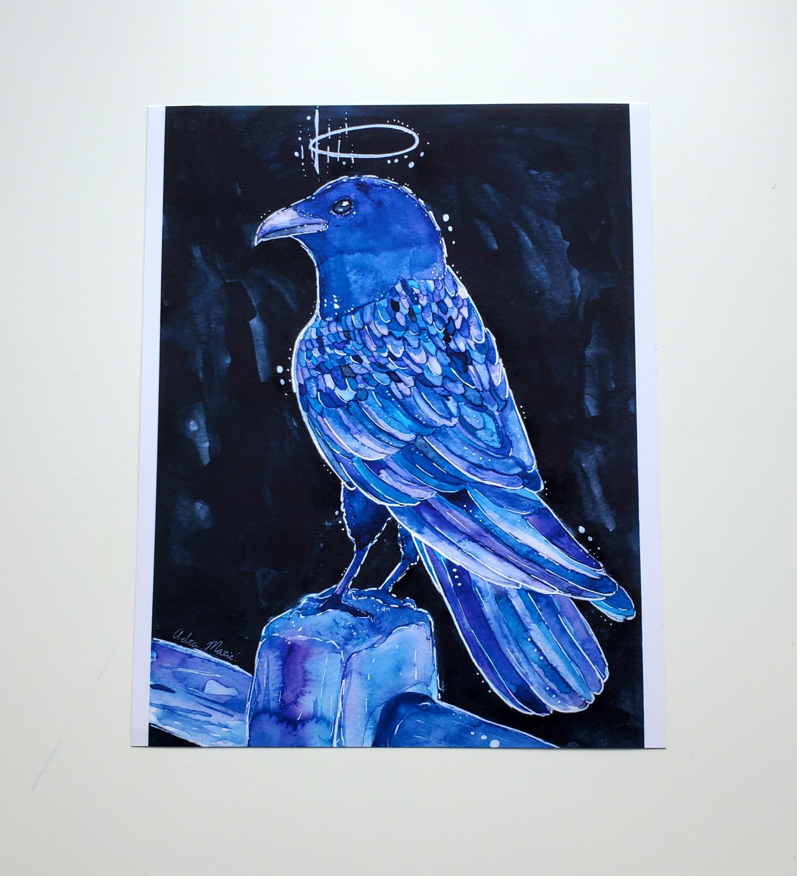 Royal Raven Watercolor Art Print - Etsy