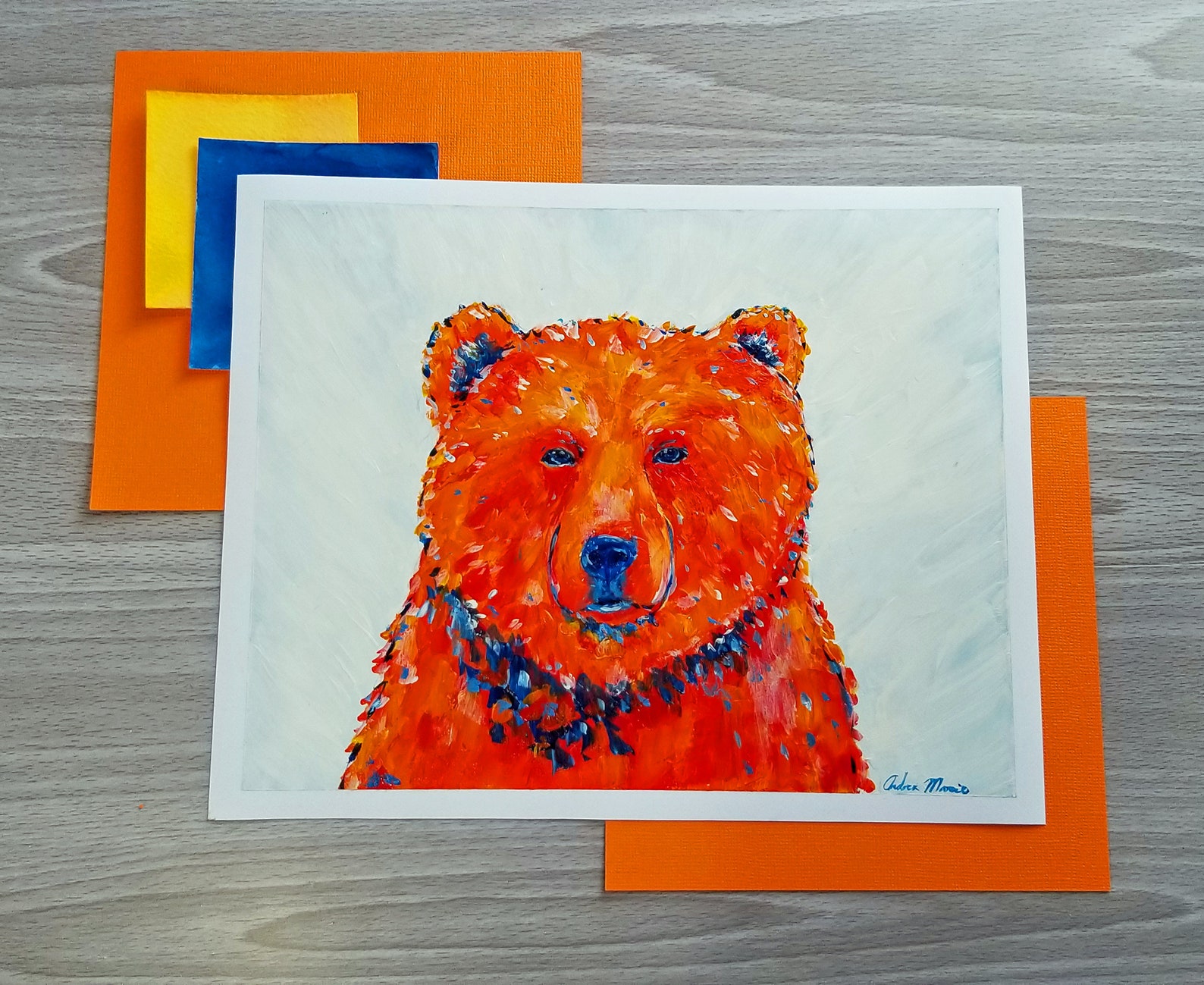 Confetti Bear Acrylic Painting - Etsy