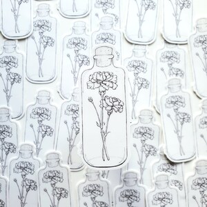 Simple Carnation in a Bottle Sticker - Etsy