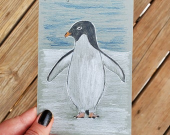 Original Drawing of Penguins Penguin Family Drawing - Etsy Canada