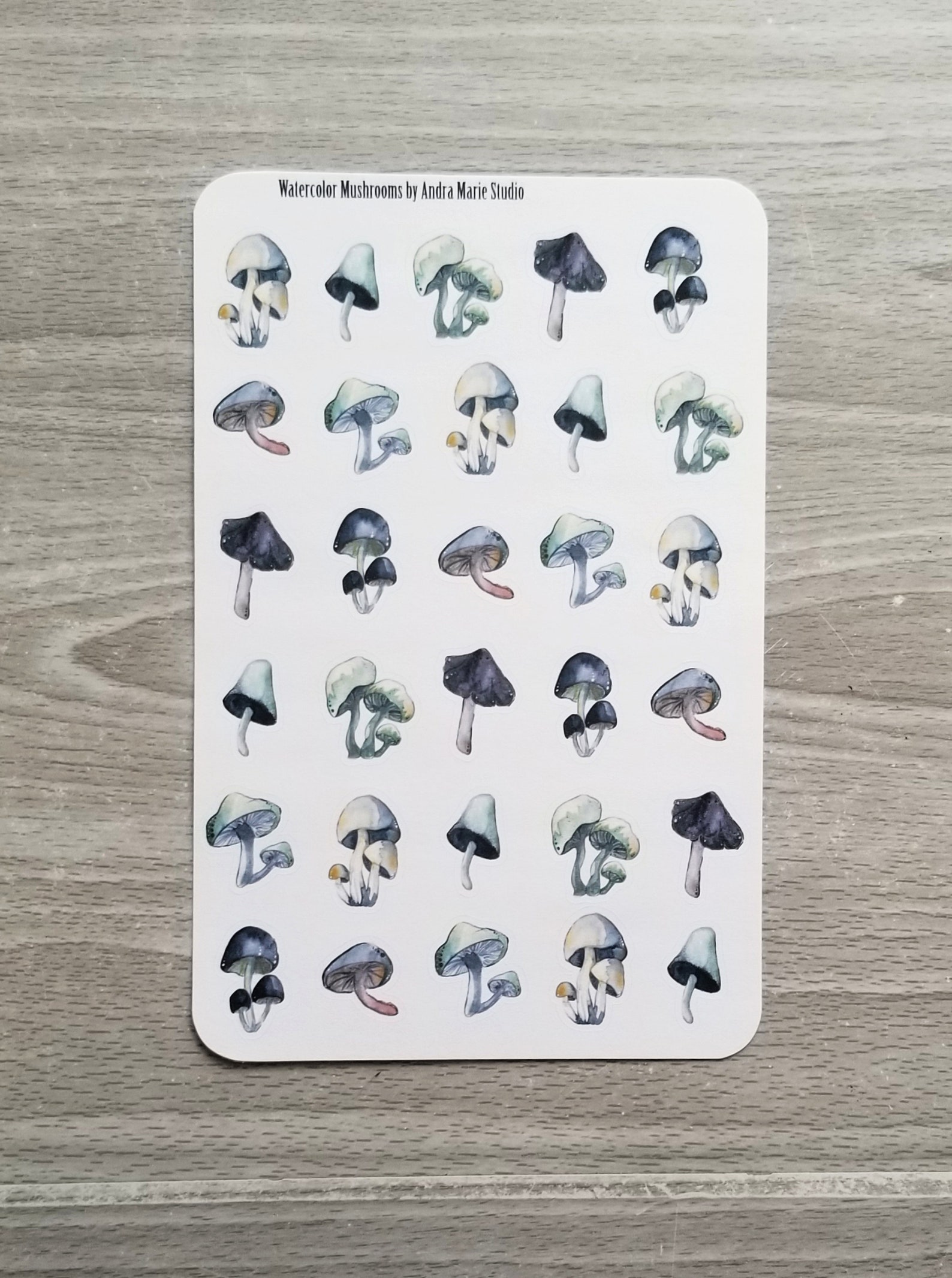 Watercolor Mushroom Sticker Sheet | Etsy
