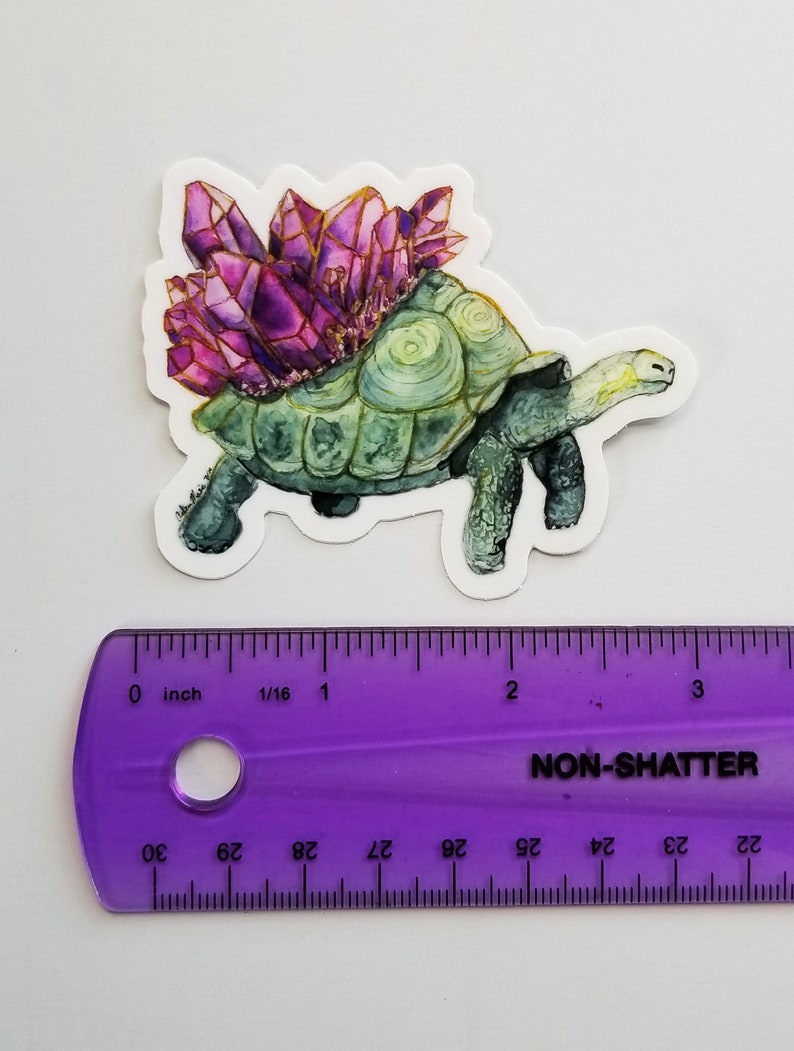 Crystal Tortoise Water Bottle Sticker | Etsy
