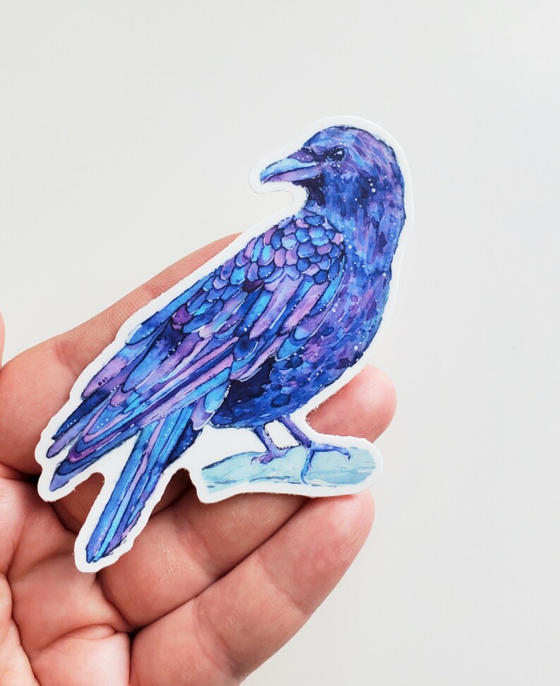 Royal Raven 2 Watercolor Sticker Decal - Etsy