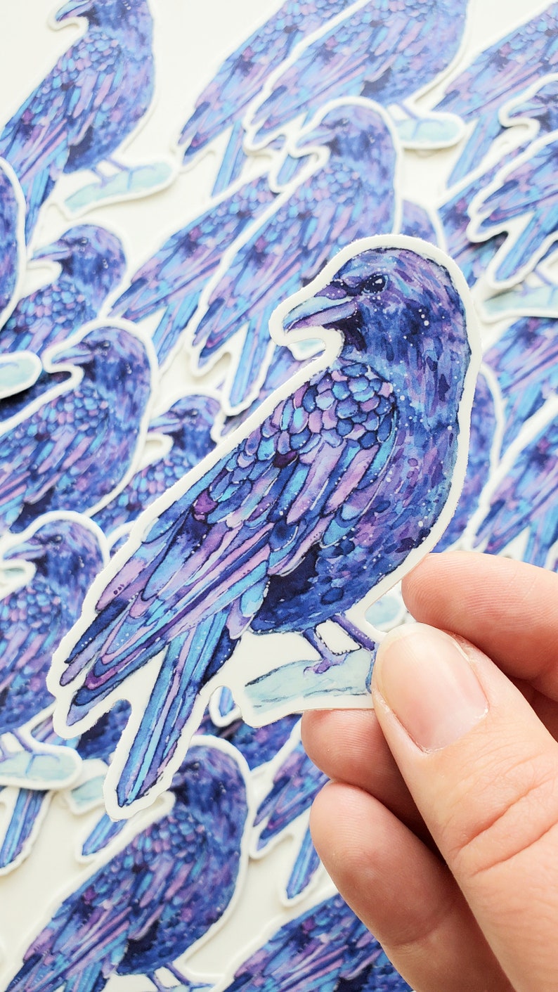 Royal Raven 2 Watercolor Sticker Decal - Etsy