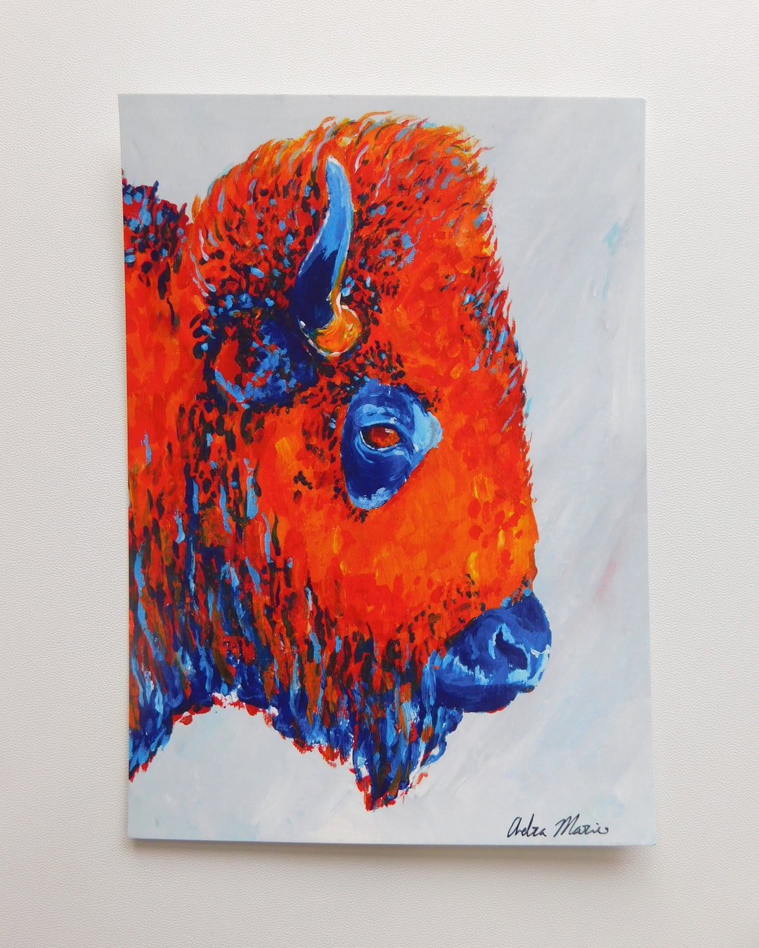 Orange Buffalo Art Print - Etsy